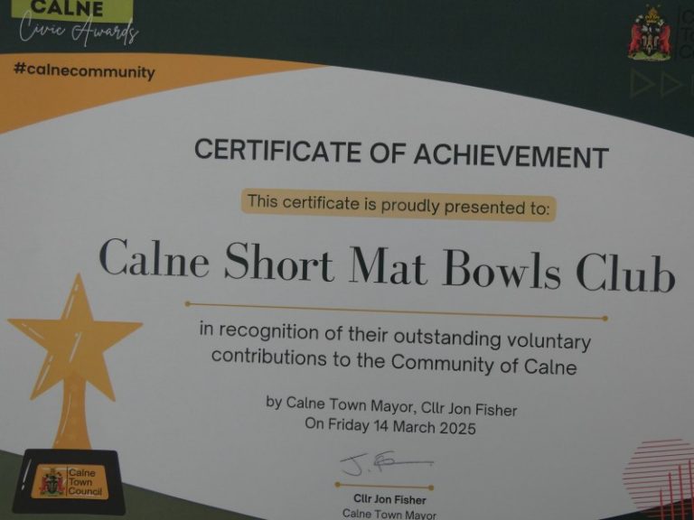 Calne Council Civic Awards March 14th 2025 – Town Hall – Calne Short ...